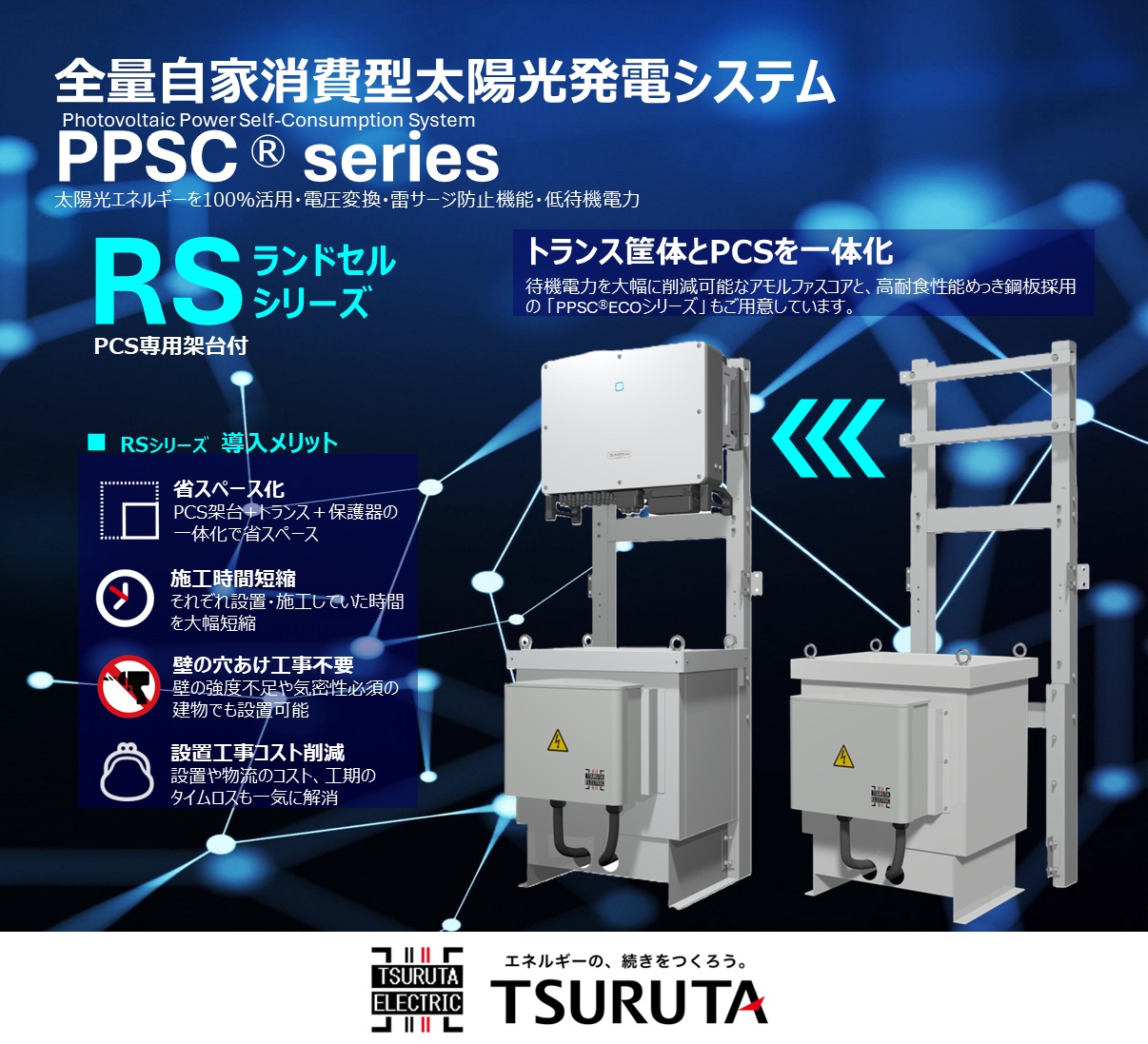 全量自家消費型 PCS一体化太陽光発電システムPPSCⓇ-SUN 鶴田電機 | イプロス