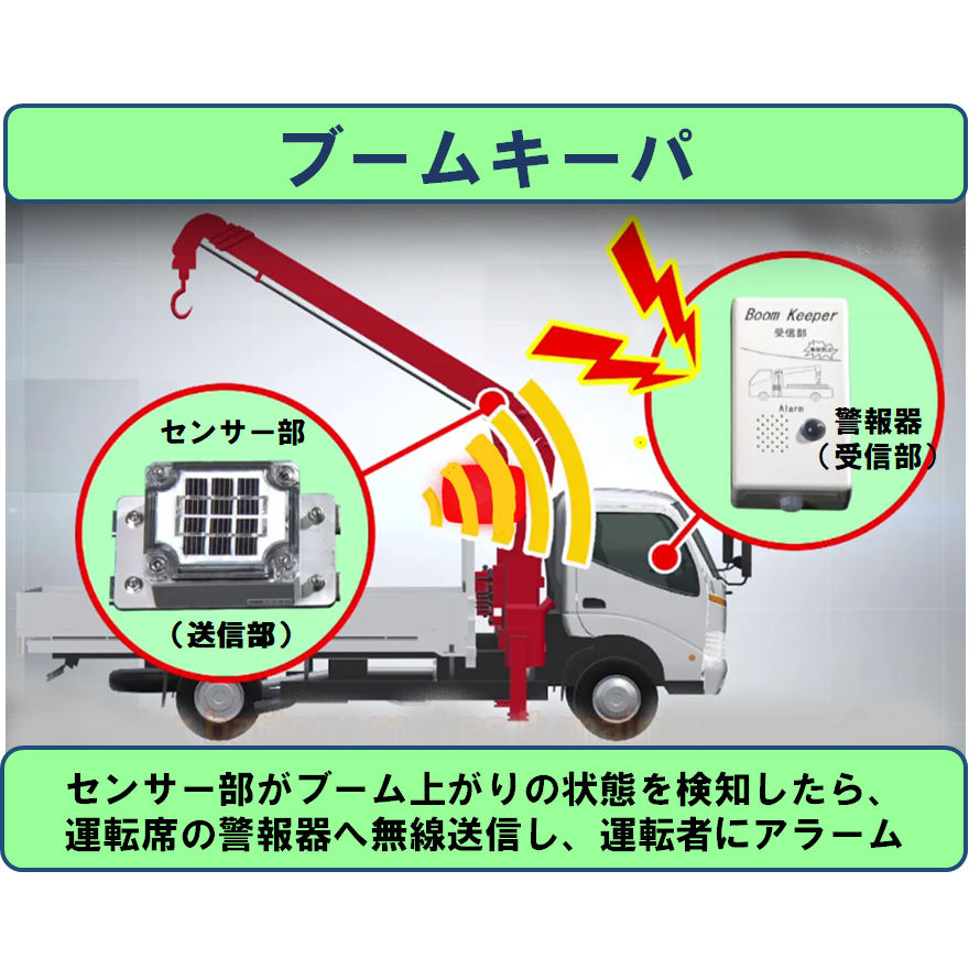 Boom lift vehicle accident prevention sensor "Boom Keeper" 山小電機製作所 | IPROS