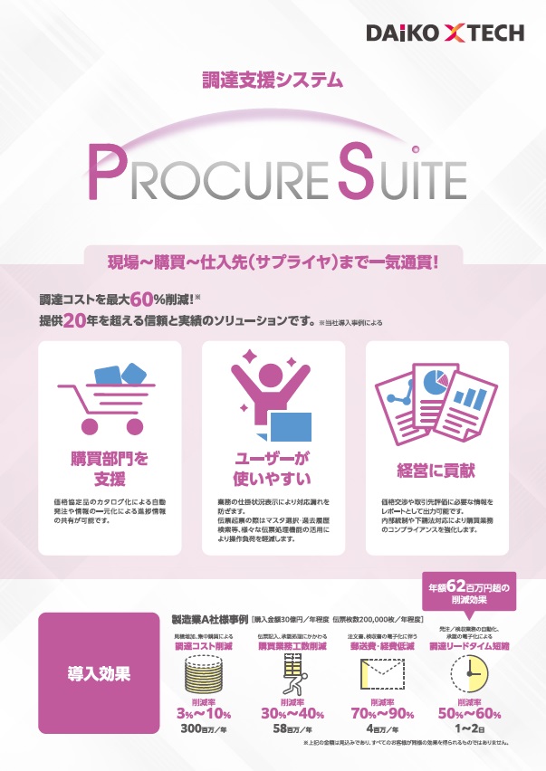 調達支援システム PROCURESUITE DAIKO XTECH | イプロス